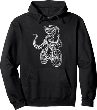 Seembo Iguana Radfahren Fahrrad Reptilien Lustiges Tier Reitrad Pullover Hoodie