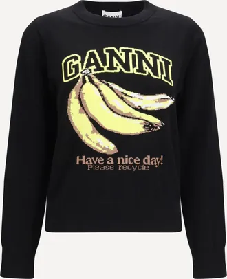 Ganni Banana-print Sweater Female XS
