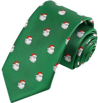 Alizeal Cravate pour homme motif de No&euml;l fait main de 7,5 cm - F&ecirc;te, P&egrave;re No&euml;l vert., taille unique