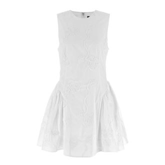 Rotate Rotate Birger Christensen, Femme, Robes, Blanc, Taille: 38 FR Cotton Poplin Mini Dress