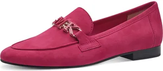 Marco Tozzi by Guido Maria Kretschmer Damen Loafer mit Absatz aus Leder Elegant, Rosa (Pink), 41 EU