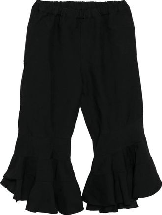 Comme Des Garçons pantalon évasé à ourlet volanté - Noir