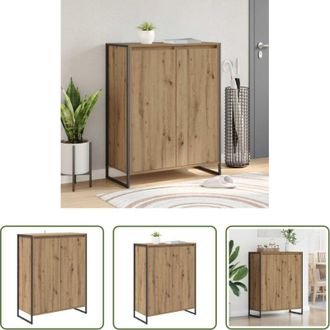 vidaXL Schuhschrank Eiche - Schuhschrank Kunsthandwerk Eiche 79 x 36 x 100 cm Holzwerkstoff
