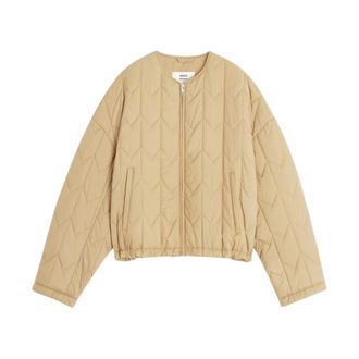 Maison Kitsun&eacute; Wasserdichte Chevron Fox Gesteppte Jacke - - Jackets - Damen - Braun - M