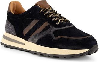 Rosso E Nero Herren Sneaker blau Leder gepr&auml;gt