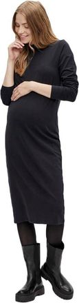 Mama Licious Damen MLEVA LS JRS MIDI HN Dress A. NOOS Strickkleid, Black, Medium