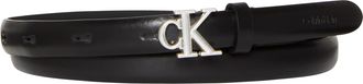 Calvin Klein Damen Ck Buckle 15mm Fixed Belt Lv04f7055g Gürtel, Black(Black/Old Silver)