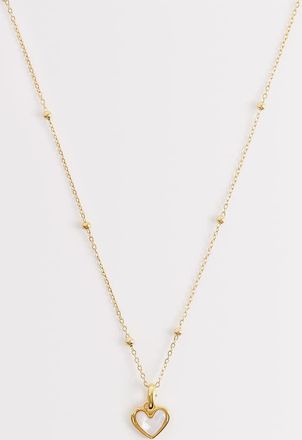 Abbott Lyon Collier en acier inoxydable plaqu&eacute; or 18 carats &agrave; pendentif coeur en oeil de tigre-Dor&eacute;