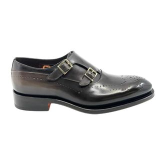 Santoni Double Monk Strap - - Shoes - Herren - Braun - 40 1/2 EU