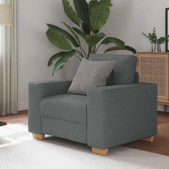 vidaXL Fauteuil Gris foncé 60 cm Tissu Vidaxl