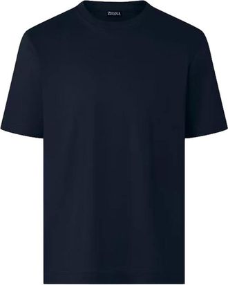 Ermenegildo Zegna Homme, Tops, Bleu, Taille: 4XL T-shirt &agrave; Manches Courtes et Col Rond