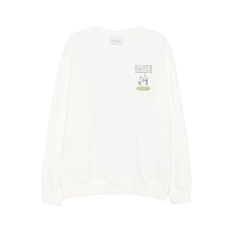 Dr&ocirc;le de Monsieur Oversized Baumwoll-Sweatshirt mit Motiv - - Sweatshirts & Hoodies - Herren - Wei&szlig; - L