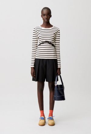 Claudie Pierlot T-shirt marini&egrave;re avec dentelle