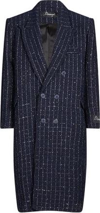 Benjamin Benmoyal Manteau long &agrave; carreaux en coton m&eacute;lang&eacute;