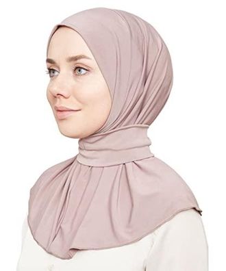 World of Shawls Ready to Go Hijab instantan&eacute; pour femmes filles femmes avec boutons &agrave; nouer en jersey de qualit&eacute; sup&eacute;rieure, nude, taille unique
