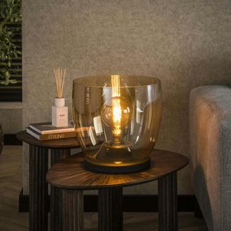 Pier Import Pier Import - Lampe de salon moderne avec vasque en verre ambré 32 cm niagara