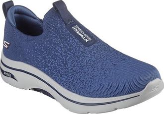 Skechers Baskets Go Walk Arch Fit Linear Axis 2.0 pour Homme, Bleu Marine, 45 EU
