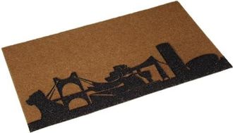 VERSA Fu&szlig;matte Bilbao, moderner Stil, 2 x 70 x 40 cm, Polyester, Braun und Schwarz