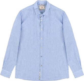 Bob Homme, Chemises, Bleu, Taille: XL Camicia in lino dettagli fantasia