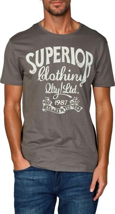 Riverso Tshirt Herren Baumwolle Regular Fit RIVLeon Rundhals Kurzarm Sommer Tee Shirt Print, Gr&ouml;&szlig;e:5XL, Farbe:Tornado Grey (B1JD)