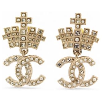 Chanel Ohrringe - NEUE CHANEL AB6559 CC LOGO KRONEN H&Atilde;NGEOHRRINGE - Gr. unisize - in Gold - f&uuml;r Damen