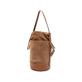 Fabiana Filippi Femme, Sacs, Brun, Taille: ONE Size Sac Seau &agrave; Panneaux avec Cordon de Serrage