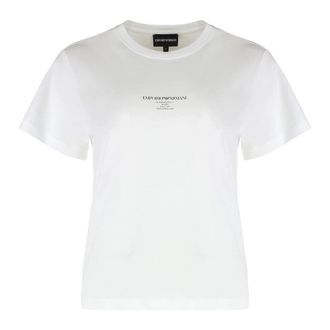 Emporio Armani ASV Jersey T-Shirt mit Foto-Print - - Tops - Damen - Wei&szlig; - M