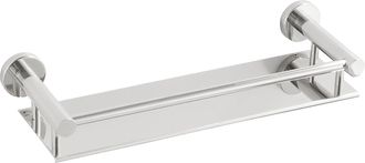 BGL Fashion Wandregal f&uuml;r das Badezimmer, verchromt, 40 cm - Modernes, rostfreies Duschregal mit Schutzleiste, platzsparender Badezimmer-Organizer f&uuml;r Shampoo