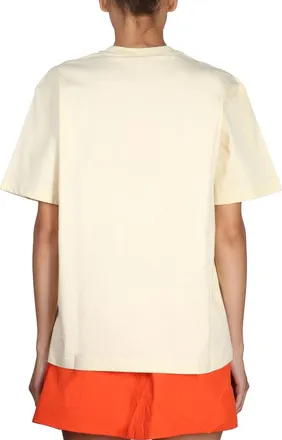 Sunnei Logo-Embroidered Cotton T-Shirt - Beige