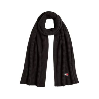 Tommy Hilfiger Homme, Accessoires, Noir, Taille: ONE Size &Eacute;charpe en maille c&ocirc;tel&eacute;e avec logo Heritage