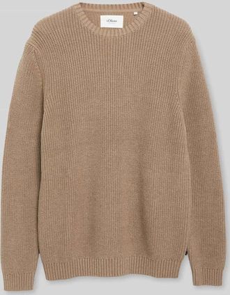 s.Oliver Red Label Regular Fit Strickpullover aus reiner Baumwolle mit Rundhalsausschnitt