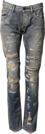 Dolce & Gabbana Femme, Jeans, Bleu, Taille: 40 FR Jean Skinny Effiloch&eacute;