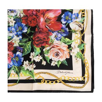 Dolce & Gabbana Femme, Accessoires, Multicolore, Taille: ONE Size Foulard en soie &agrave; motif floral