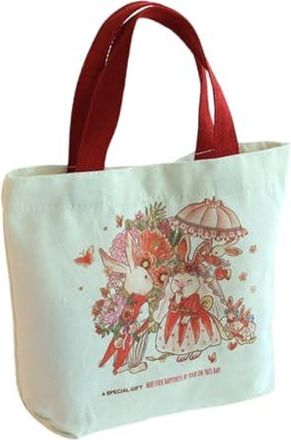 Generic Sac à provisions élégant en toile avec motif - Sac à provisions pour courses avec motif de lapin - Sacs à provisions réutilisables, mignons et solides