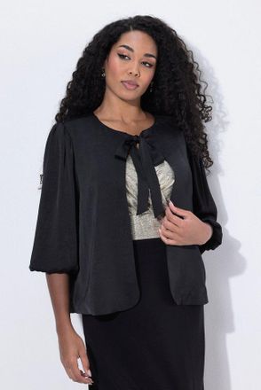 Ulla Popken Sommerjacke Jacke kurz Schleife Rundhals weiter 3/4-Arm