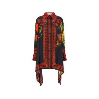 Blumarine Femme, Blouses et Chemises, Multicolore, Taille: 36 FR Printed Twill Mini Dress