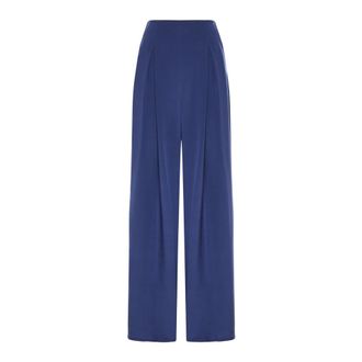Max Mara Femme, Pantalons, Bleu, Taille: 42 FR Pleated Pantalons