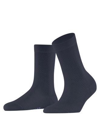 Falke Damen Socken Fable Estate W So Wolle einfarbig 1 Paar, Blau Blue Ink 6491, 35-38