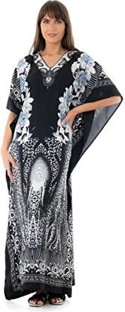 Looking Glam Dames Maxi surdimensionn&eacute; Caftan Kimono Tunique Caftan Lounge Robe 58-60, Bleu
