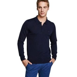 Lacoste Pull Polo Manches Longues - Homme - Tops - Bleu - Taille: XS