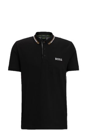 BOSS Herren Paddy Pro Poloshirt aus Stretch-piqu&eacute; Polohemd, Black Cloud, S