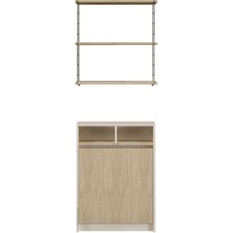 Asir Group LLC Table de cuisine pliante avec rangements Bracked