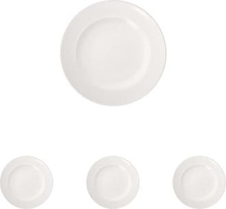 Villeroy & Boch For Me Assiette plate 27 cm, Porcelaine Premium, Blanc (Lot de 4)