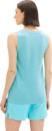 Tom Tailor Damen 1036790 Basic Top mit Knopfleiste, 26007-Teal Radiance, XS