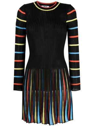 Msgm robe stretch à manches longues - Noir