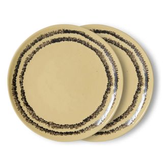 HKliving Assiettes &agrave; dessert en c&eacute;ramique Vanilla - Set de 2 HKliving