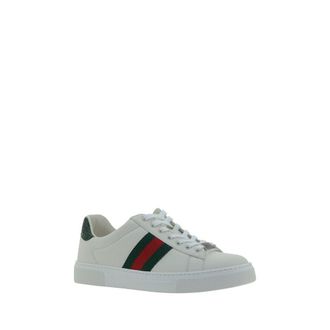 Gucci Womens White Calf Leather Bos Taurus Low Top Sneakers