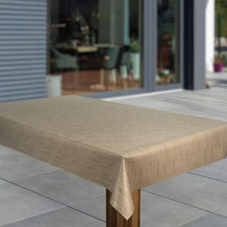 Laro Wachstuch-Tischdecke Abwaschbar Garten-Tischdecke Wachstischdecke PVC Plastik-Tischdecken Eckig Meterware Wasserabweisend Abwischbar, Muster:Leinenopt