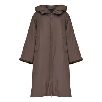 Cesare Gaspari Femme, Manteaux, Beige, Taille: 42 FR Manteau Puffer Oversize à Capuche et Poignets en Fausse Fourrure - Beige