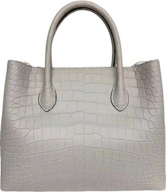 Generic Sac cabas pour femme en cuir de crocodile v&eacute;ritable exotique et authentique, grand sac bandouli&egrave;re pour femme, id&eacute;al pour le travail